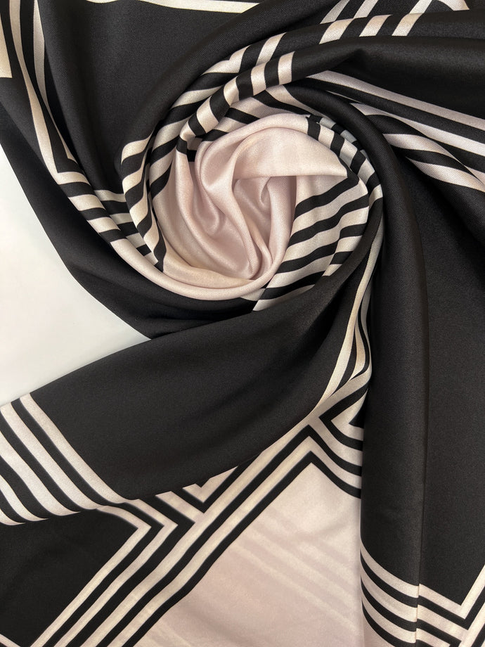 Printed Beige & Black Polyester Sateen Fabric for Dresses MP-293d ...
